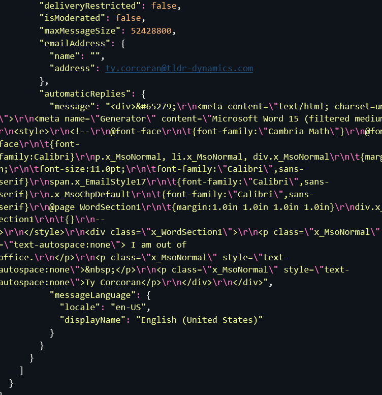 However, if they DO have an out of office message active you would see ...
